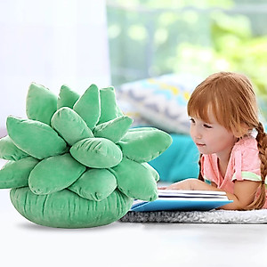 TYISON 3D Succulents Cactus Pillow, Cute Succulents, for Garden or Green Lovers Baby Green Plant Throw Pillows for Bedroom Room Home Decoration Novelty Plush Cushion