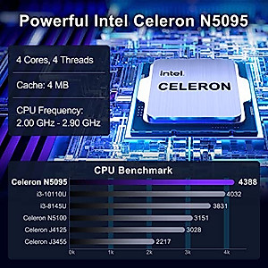 GEEKOM Mini PC Mini Air11, Intel 11th Gen N5095 Mini Computers with Fan Cooling(up to 2.9GHz) 8GB Dual DDR4, 256G M.2 SSD Desktop with Windows 11 Pro Support 4K UHD,Dual WiFi,BT,HDMI,Gigabit Ethernet