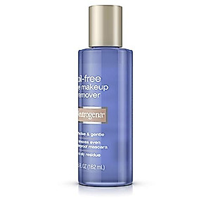 Neutrogena Gentle Oil-Free Eye Makeup Remover & Cleanser for Sensitive Eyes, Non-Greasy Makeup Remover, Removes Waterproof Mascara, Dermatologist & Ophthalmologist Tested, 3 x 5.5 fl. oz