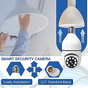 Light Bulb Camera, 2 Pack Indoor Light Bulb Security Camera, 2.4G Surveillance Dome Camera with Night Vision, Motion Detection and Phone APP, Nanny Cam for Home and Office
