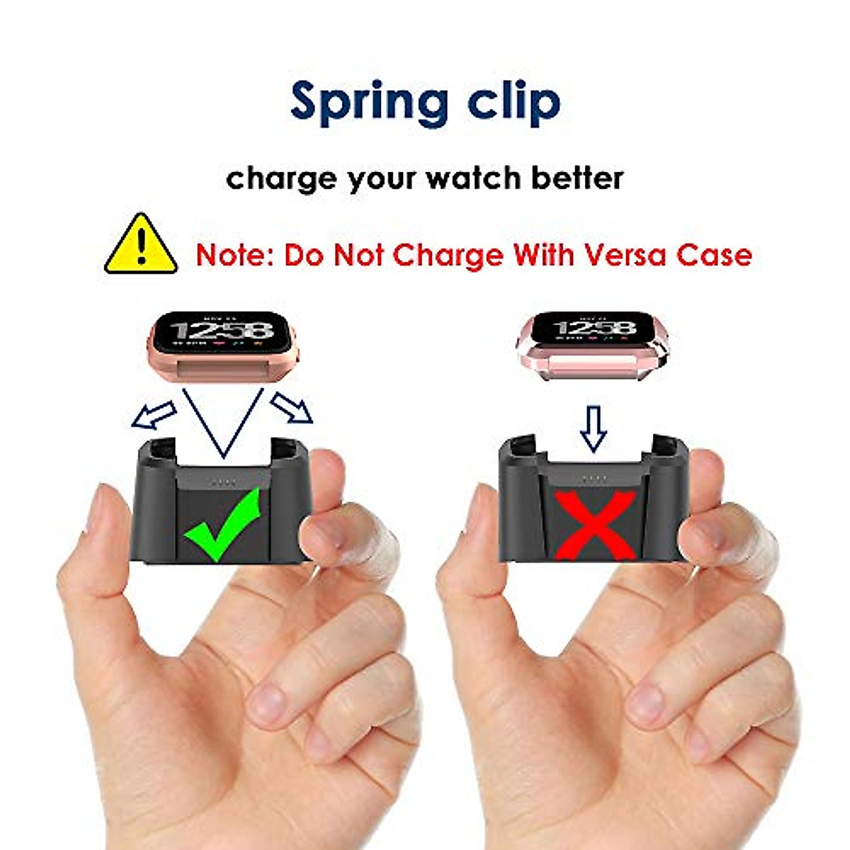 Simpeak 5Pack Soft Screen Protector Bumper Case Compatible with Fitbit Versa Smartwatch, Full Protection, Rose Pink/Clear/Silver/Black/Rose Gold