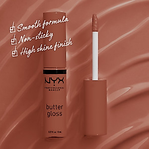 NYX PROFESSIONAL MAKEUP Butter Gloss, Non-Sticky Lip Gloss - Bit Of Honey (Peach Nude)