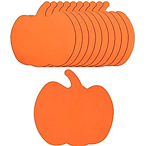 4E's Novelty Foam Pumpkin Shapes Craft (12 Pack) Halloween Crafts for Kids, Large 8" Cutouts - Fall Crafts for Kids Toddlers Classroom Supplies Halloween Activities for Kids Party Ages 2-4 3-5 4-8