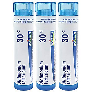 Boiron Antimonium Tartaricum 30c Homeopathic Medicine for Cough - Pack of 3 (240 Pellets)