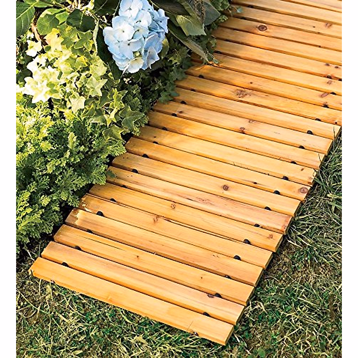 Plow & Hearth 52127 Weather-Resistant Straight Hardwood Pathway, 8'