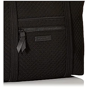 Vera Bradley Women's Microfiber Small Vera Tote Bag, Black 2, One Size