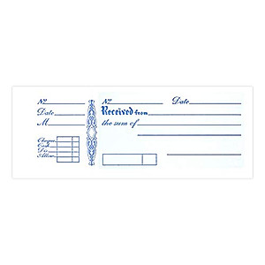 Silvine Duplicate Receipt Book, Cheque Book Style - 40 Receipts per Book (80 x 202mm)