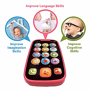 My First Smartphone – Cell Phone Baby Toy, for Toddlers and Young Children – 15 Unique Buttons and Functions, Musical Melodies, Animal Sounds and Number Learning – for 1-Year-Old Kids and Older
