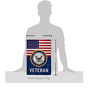 US Navy Veteran Garden Flag - Armed Forces USN Seabee United State American Military Retire - House Decoration Banner Small Yard Gift Double-Sided Made In USA 13 X 18.5