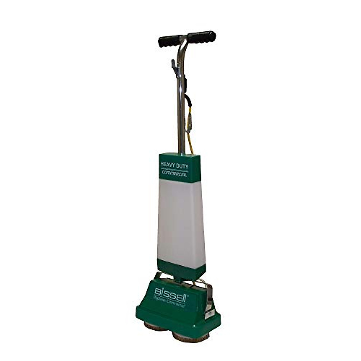 BiSSEll BigGreen BGFS5000 Portable Two Brush Floor Scrubber & Polisher, Polypropylene, 13"" W x 7"" D x 44"" H, White & Green