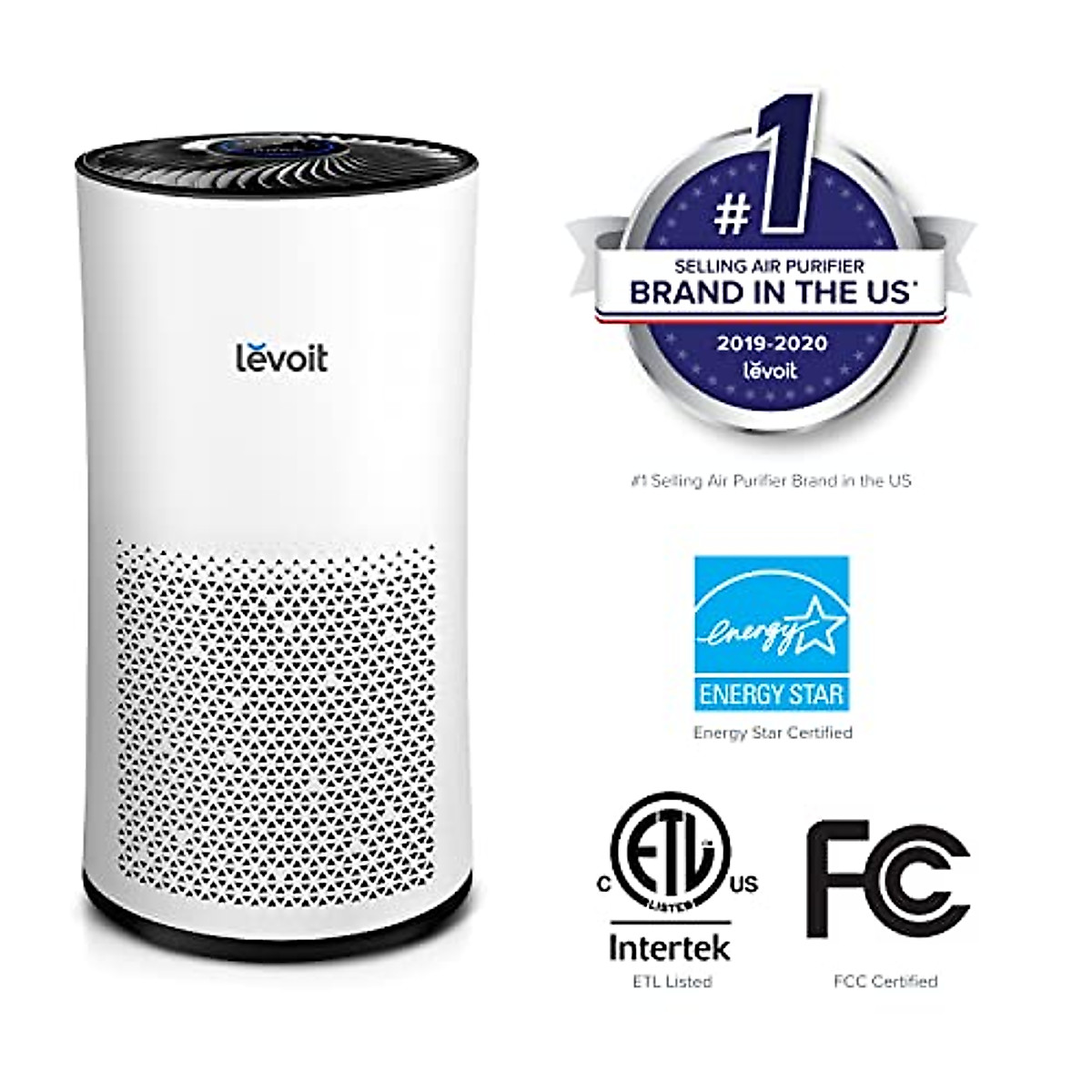 LEVOIT Air Purifiers for Home Large Room with HEPA Filter (LV-H134) and Air Quality Monitor (LV-H133)