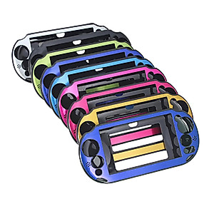 OSTENT Colorful Aluminum Metal Skin Protective Cover Case for Sony PS Vita PSV PCH-2000 - Color Blue