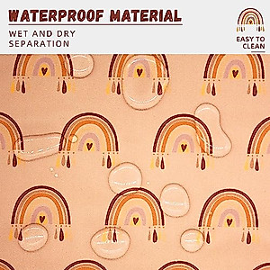 Wet Dry Bags for Baby Cloth Diapers, Waterproof Reusable Wet Dry Bag for Swimsuit and Towels, Travel, Stroller, Diapers, Toiletries, Gym Yoga Clothes Zippered Pockets & Handle Wet Bag (3 Pack)