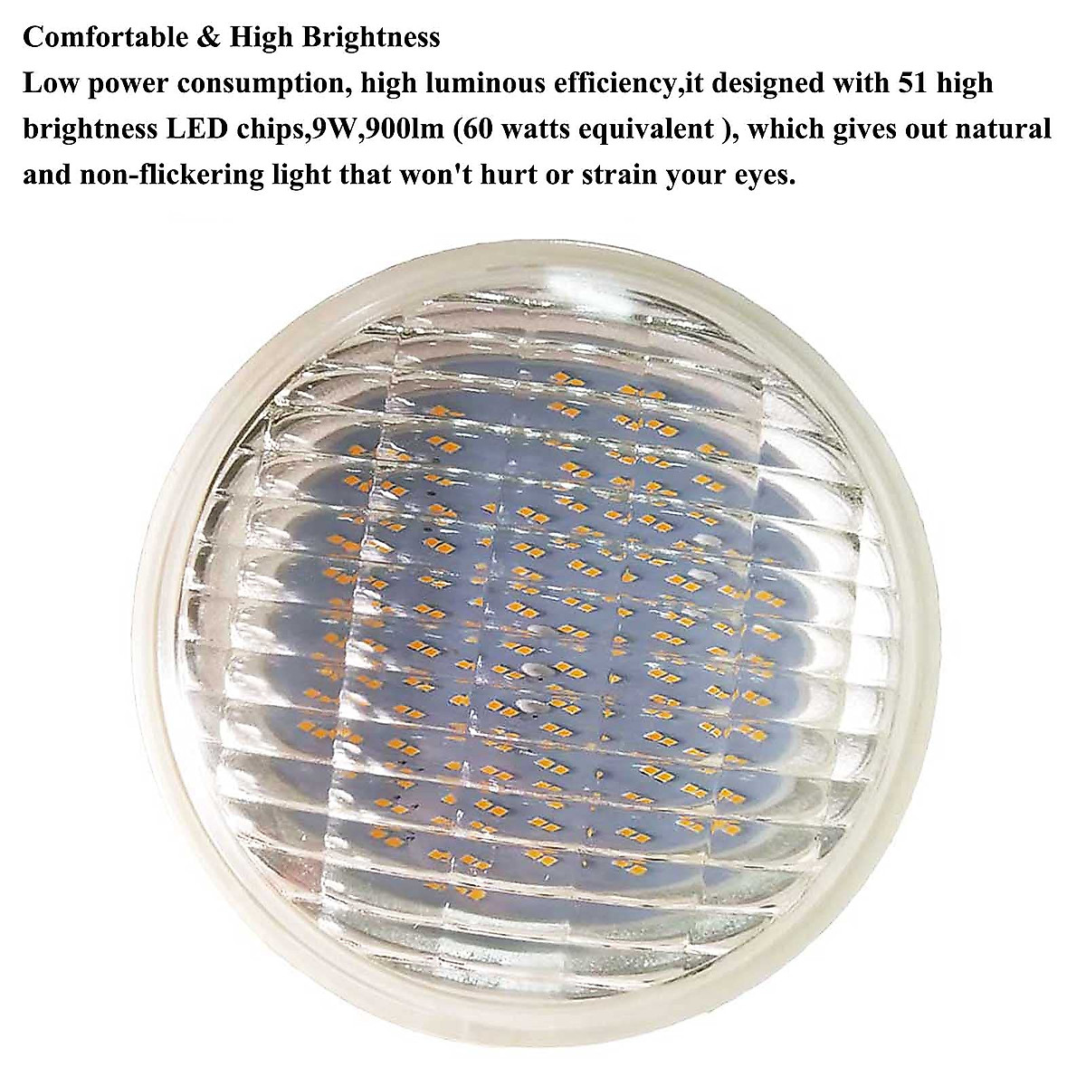 LED PAR36 Bulb 9W 5000K Eq to 60W Halogen 10-30V Waterproof IP68 Flood Landscape Light Bulbs Led Tractor Lights for Landscape Well Light Off-Road Vehicles Tractor RV Vehicles(Daylight White 1 Pack)