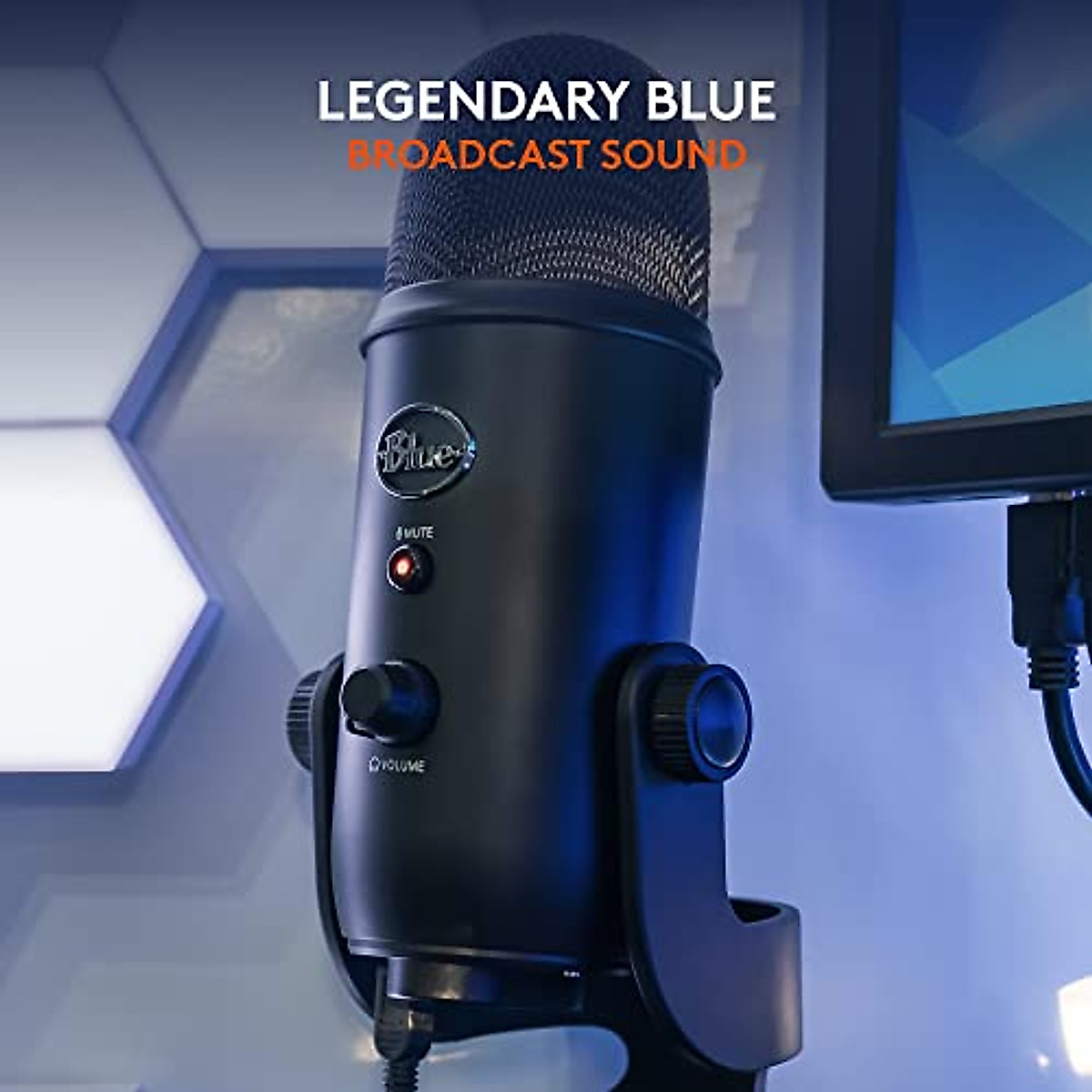 Blue Yeti USB Microphone for PC, Mac, Gaming, Recording, Streaming, Podcasting, Studio and Computer Condenser Mic with Blue VO!CE effects, 4 Pickup Patterns, Plug and Play – Blackout