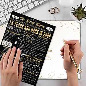 Zyulin 15th Birthday Card, Special Birthday Gift Ideas for 15 Year Old Boy Girls, Happy 15th Birthday Decorations for Teen Girls Boys Daughter Son