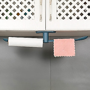 Generic Towel Bar, for Bathroom Kitchen Towel Rack Self Adhesive Towel Holder Storage Rack Shoe Rack Punch-Free Shelf Bath Towel Holder Bathroom Rack/Blue