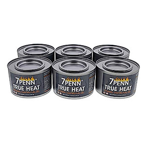 7Penn Gel Fuel True Heat Bio Ethanol 2 Hr Cooking Fuel 6pk – Food Warming Heated Cans, Chafing Dish Burner Buffet Warmer