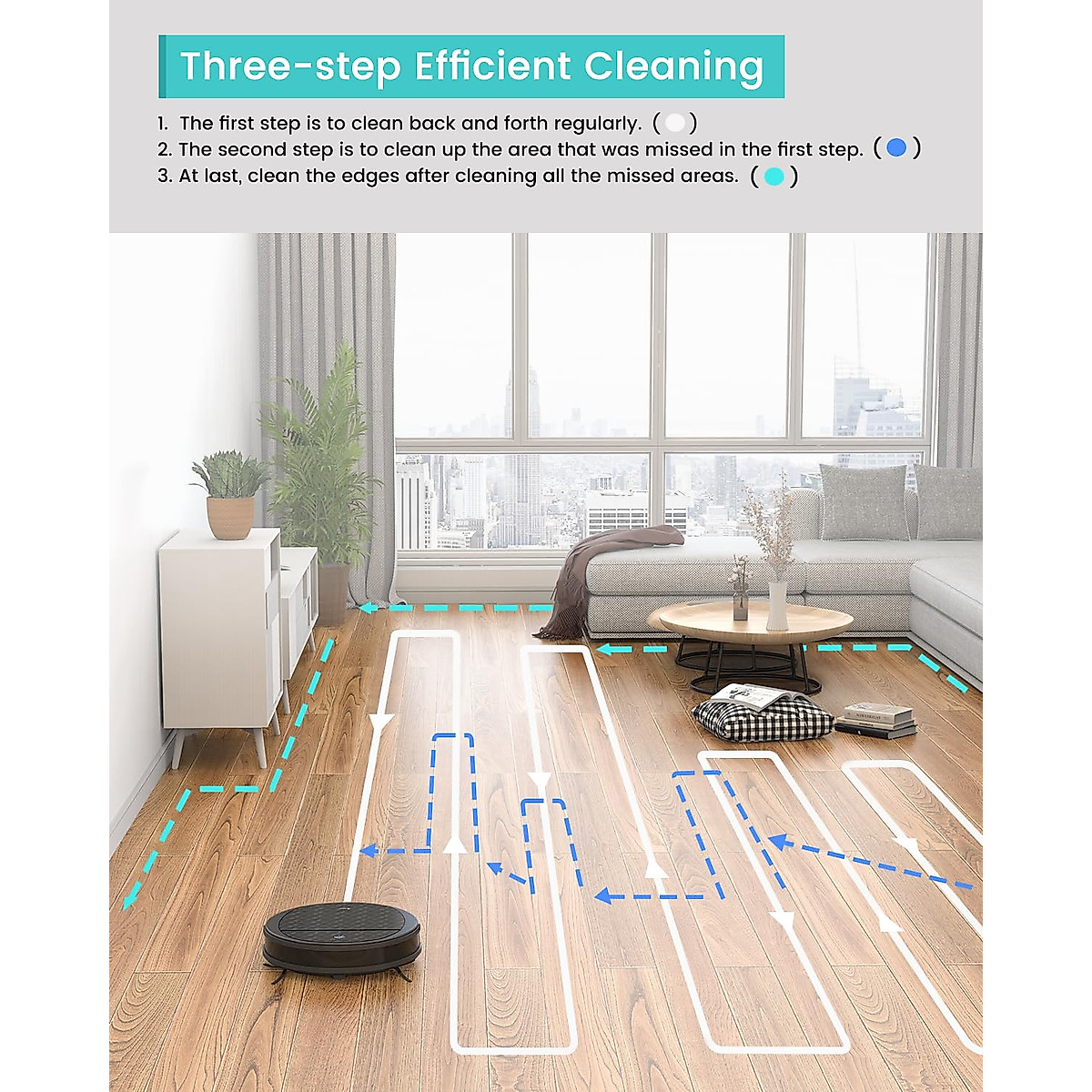 Lefant Robot Vacuum M213S, 3200Pa Powerful Suction, 150Mins Runtime, Tangle Free, Slim, Works with WiFi/App/Alexa, Robot Vacuum and Mop Combo, Ideal for Pet Hair, Carpets, Hard Floors