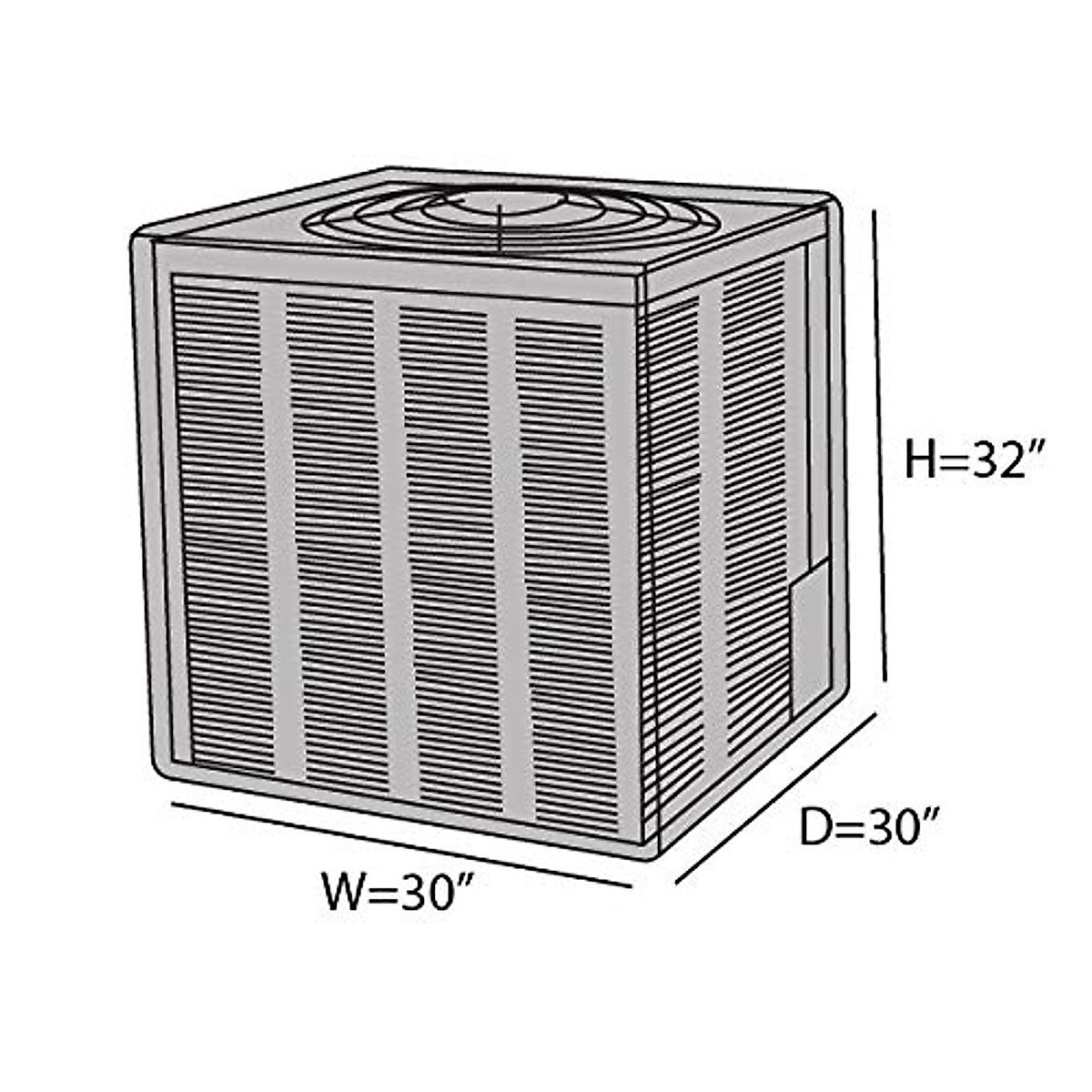 Covermates Air Conditioner Cover - Light Weight Material, Weather Resistant, Elastic Hem, AC & Equipment-Khaki