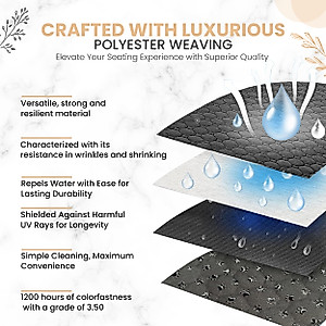 NVAZN Large Tufted Bench Cushions -36”x14”x 4”- Indoor or Outdoor Furniture Seat Cushion - Water, UV & Stain-Resistant - Porch Furniture Cushion - Beige