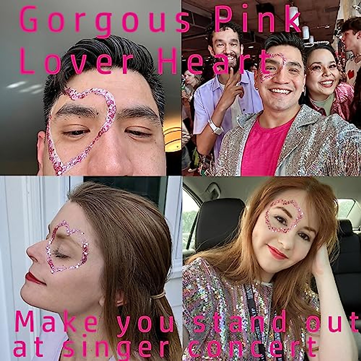 MEICOLY 2pcs Face Body Glitter,Singer Concerts Festival Rave Accessories,Mermaid Face Glitter Gel,Sparkling Sequins Glitter Face Paint,Chunky Glitter for Eye Lip Hair,100ml,White+Pink