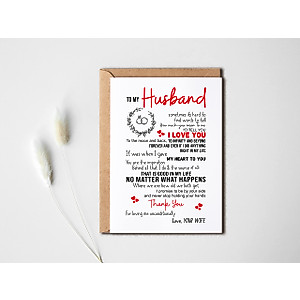 KrysDesigns To My Husband I Love You Card. Romantic Card For Husband. Wife To Husband Quote Card. Birthday Husband Card - Happy Birthday Husband Card 5 x 7 inches