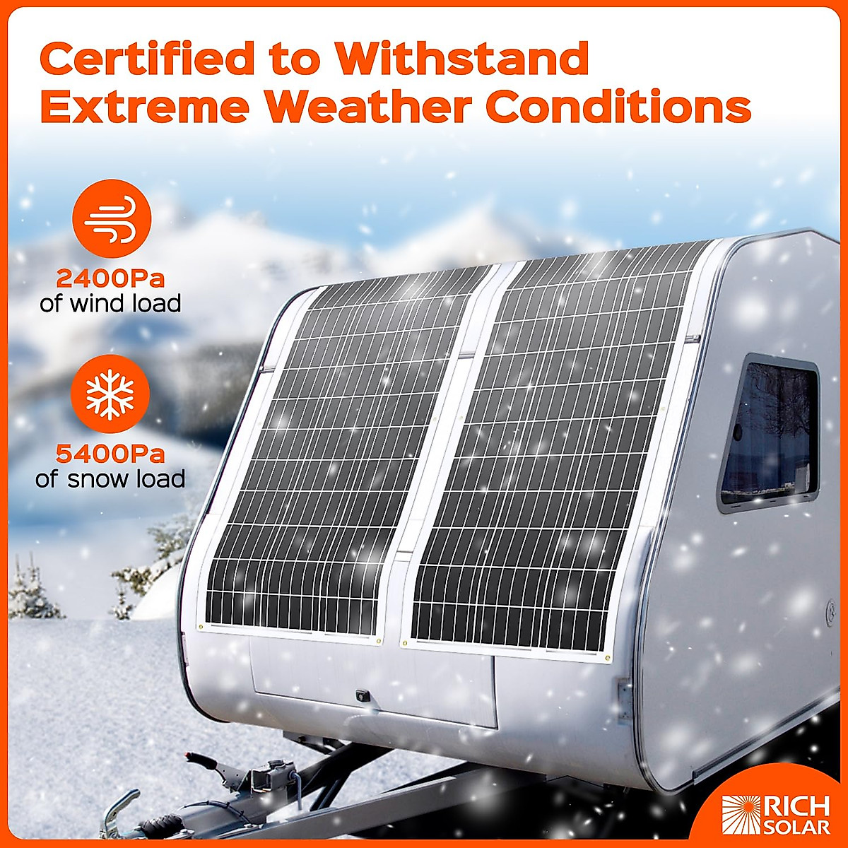 RICH SOLAR 100 Watt 12 Volt ETFE Flexible Monocrystalline Solar Panel for RV Boat Lightweight