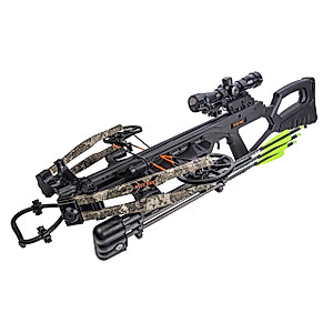 BearX Intense Ready to Shoot Crossbow Package with Scope, Quiver, Bolts, Cocking Rope, and Wax, Strata Finish, One Size (AC03A2AA185)