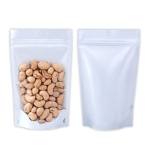 50 Bags White/Clear Resealable Heat Sealable Stand Up Pouch Food Storage Bags with Tear Notch (1 oz - (3.5 in x 5 in))
