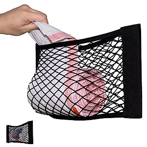 Nelspen Extra Large Trash Bag Holder Mesh Storage Net Grocery Bag Organizer Dispenser for Aluminum Foil, Garbage Bag, Plastic Wrap, Shopping Bag Under Sink Cargo Organizers for Home and Wall Mounted