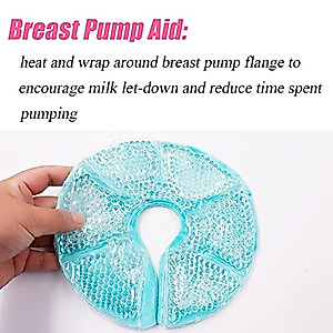 Breast Therapy Ice Packs, Hot and Cold Breast Pads, Breastfeeding Essentials Large Gel Bead Packs for Moms, 2 Pack (2 Ice Pack +2 Cover(Teal))