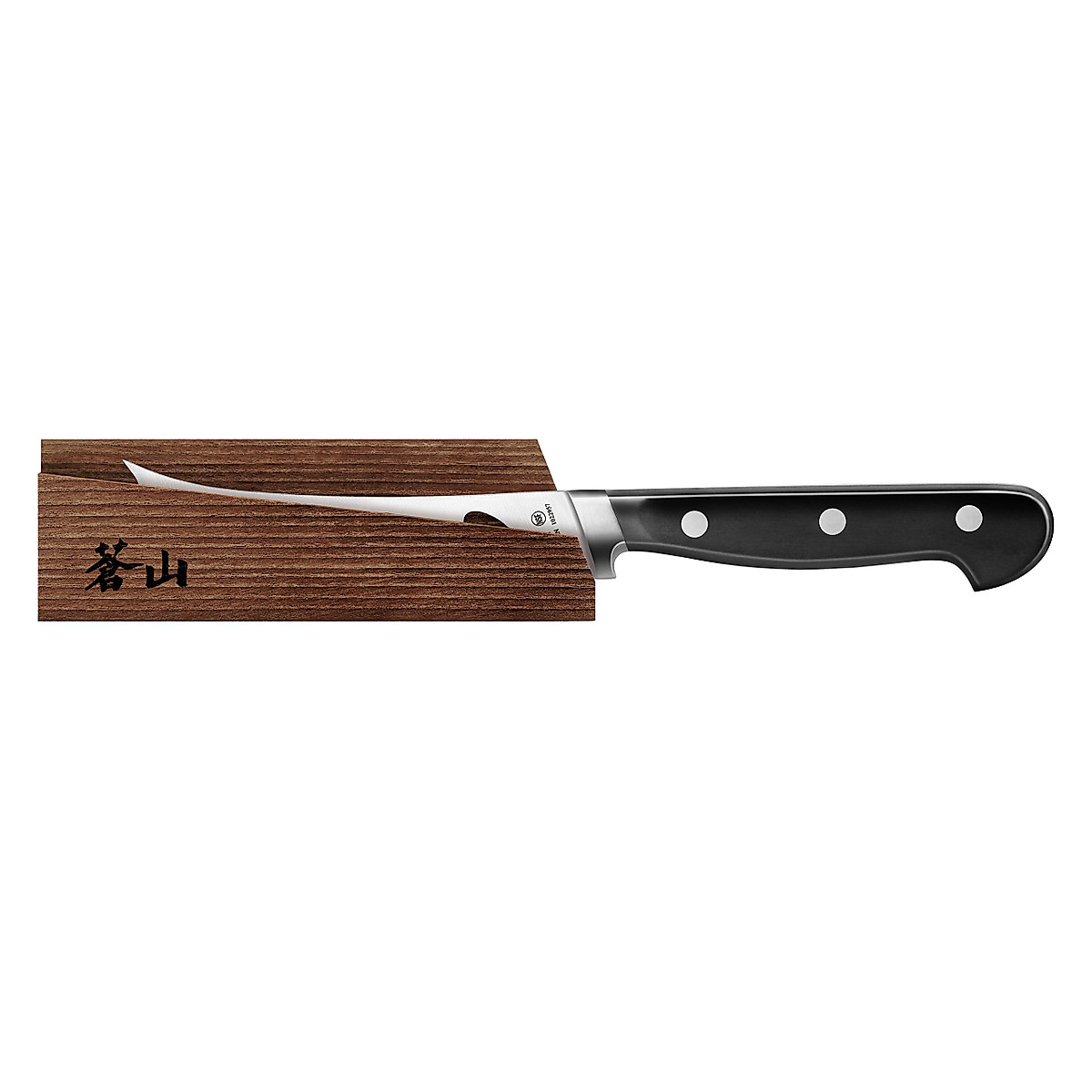 Cangshan TV2 Series 1022964 Swedish 14C28N Steel Forged 5-Inch Tomato/Cheese Knife and Wood Sheath Set
