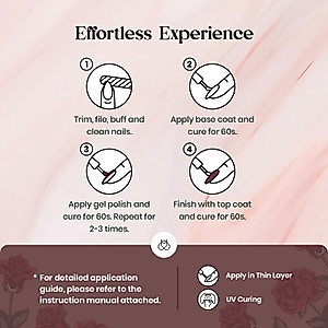 Beetles 23Pcs Gel Nail Polish Kit, 20 Colors Nude Pink Brown Burgundy Red Gel Polish Set with Base Top Coat Verse of Roses Kit, Soak off Uv Golden Glitter Holiday Nail Gel