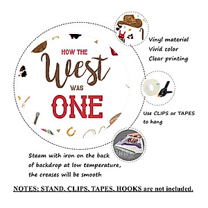 Cowboy Birthday Backdrop Rustic Wild West Rodeo How The West was One Boys First Birthday Party Background Decorations 1st Rodeo Party Banner Supplies 7x5ft