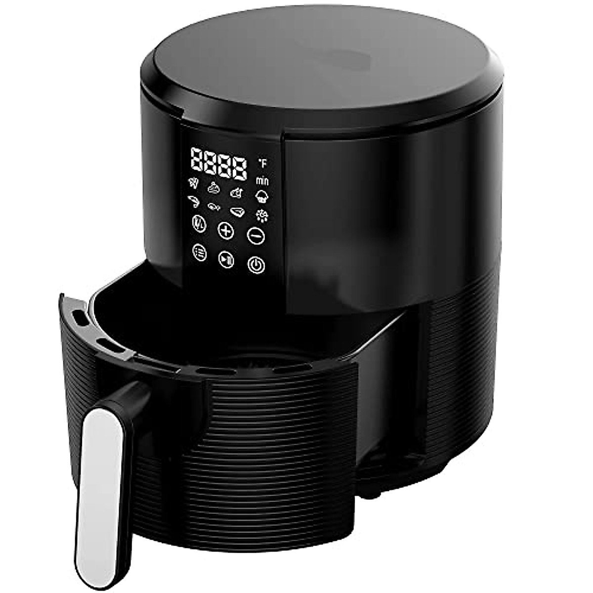 3.5QT Air Fryer with LED Digital Display, Temperature Control, 8 Preset Cooking Modes, Recipe Book (Black color) _ Intexca