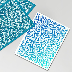 OLYCRAFT 4x5 Inch Abstract Maze Clay Stencils Maze Theme Silk Screen for Polymer Clay Floral Maze Silk Screen Stencils Mesh Transfer Stencils for Polymer Clay Jewelry Making