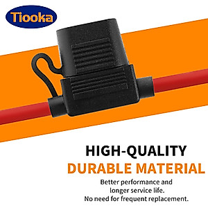 Tiooka Inline Fuse Holder 12 AWG 10 Pack Automotive Replacement Fuse Holder with 30A ATC/ATO Blade Fuse