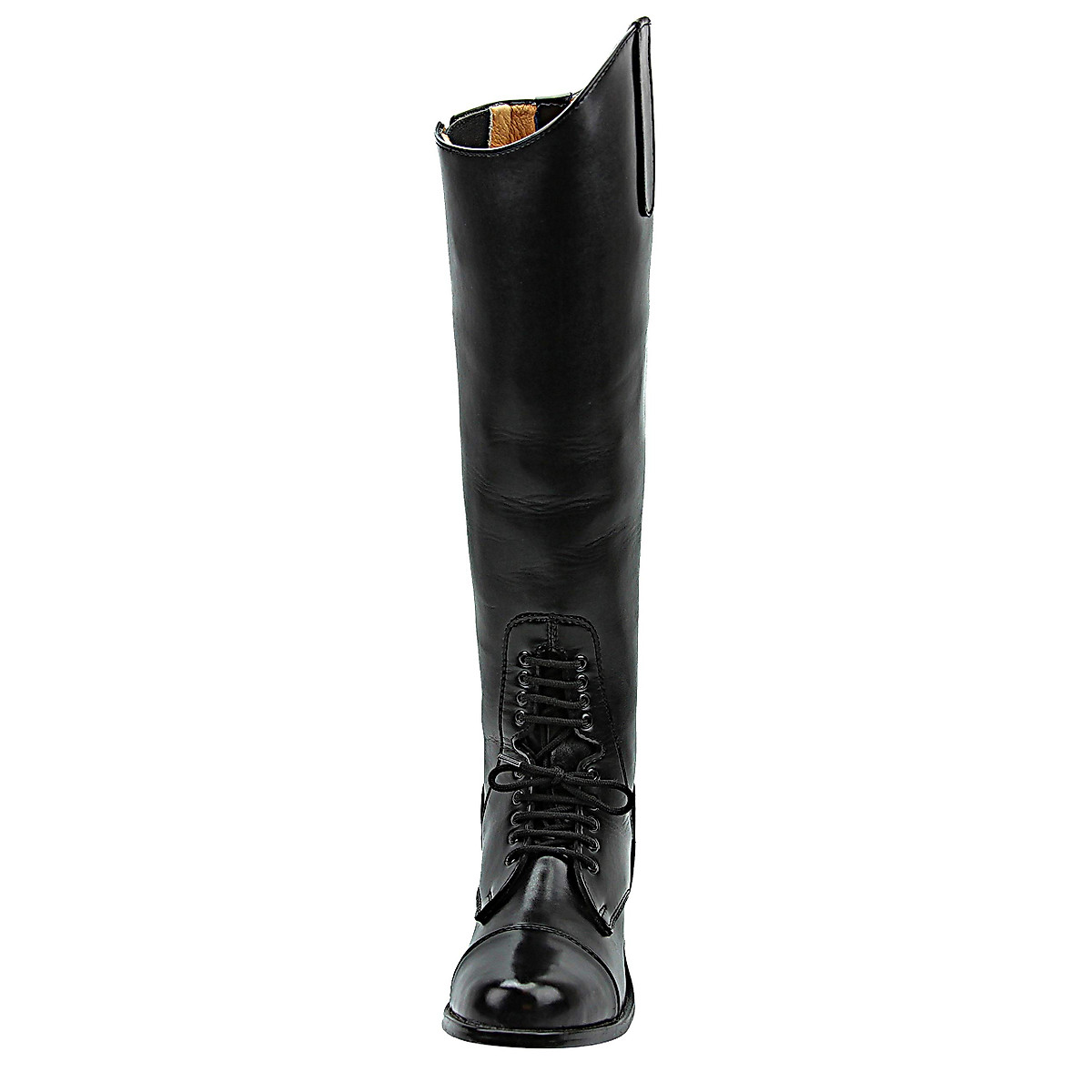 Hispar Women Ladies GRANDUER Pull On Leather English Field Boots Horse Back Riding Equestrian - Black 10.5 REGULAR CALF