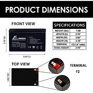 ExpertPower 3 Pack 12 Volt 12 Ah Rechargeable Battery || EXP12120 Size 3 Pack - 12V 12 AH