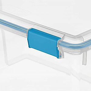 54 Qt Plastic Storage Box Tote Organizing Container With Durable Lid,Stackable and Nestable Snap Lid Plastic Storage Bin, Set of 4, Clear