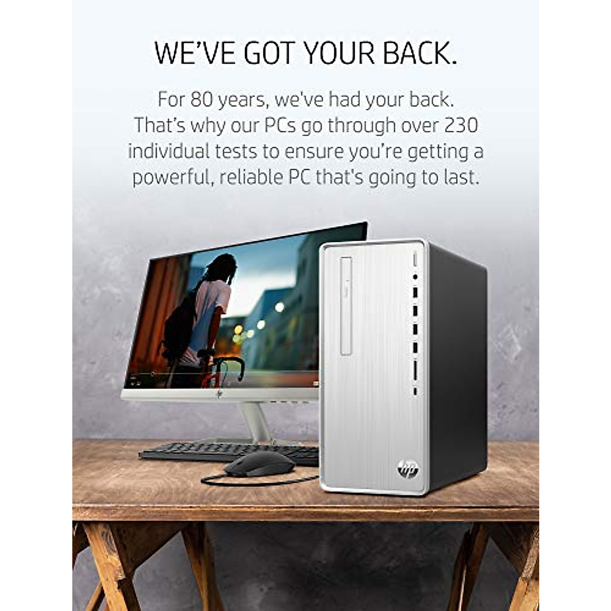 HP Pavilion Desktop, AMD Ryzen 7 4700G Processor, 16 GB of RAM, 512 GB SSD Storage, Windows 10 Home, Dual Display Support, Wireless Computer PC, for Gaming, Study, and Business (TP01-1160, 2020)