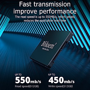 Bliksem SSD 1TB SATA III 6Gb/s Internal Solid State Drive 2.5″ 7mm(0.28″) 3D NAND TLC Chip Up to 550 Mb/s for Laptop and Pc KD650 (Black 1TB)