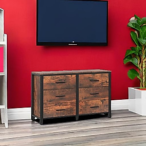 Frmobepts Dresser for Bedroom Wooden, Natural Wood Dresser, Rustic Dressers for Bedroom, Natural Wooden Dresser Furniture, Wooden Dressers for Bedroom (Rustic Brown)