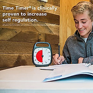 TIME TIMER PLUS 60 Minute Desk Visual Timer - Countdown Timer with Portable Handle for Classroom, Office, Homeschooling, Study Tool with Silent Operation (Charcoal)