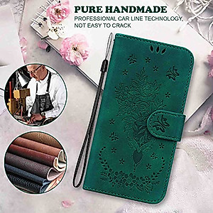 MojieRy Phone Cover Wallet Folio Case for Oppo REALME 7 PRO, Premium PU Leather Slim Fit Cover for REALME 7 PRO, 2 Card Slots, Fashion Cover, Green