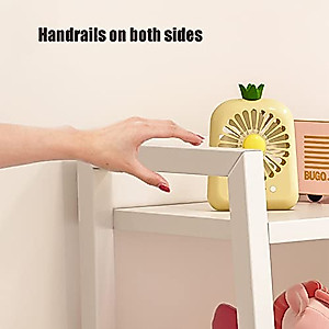 BINGDONGA Open Book Shelf Trapezoidal Structure Stable and Load-Bearing Steel and Wood Combination Even Force Reasonable Spacing Three-Dimensional Book Shelf Suitable for Living Room Bedroom