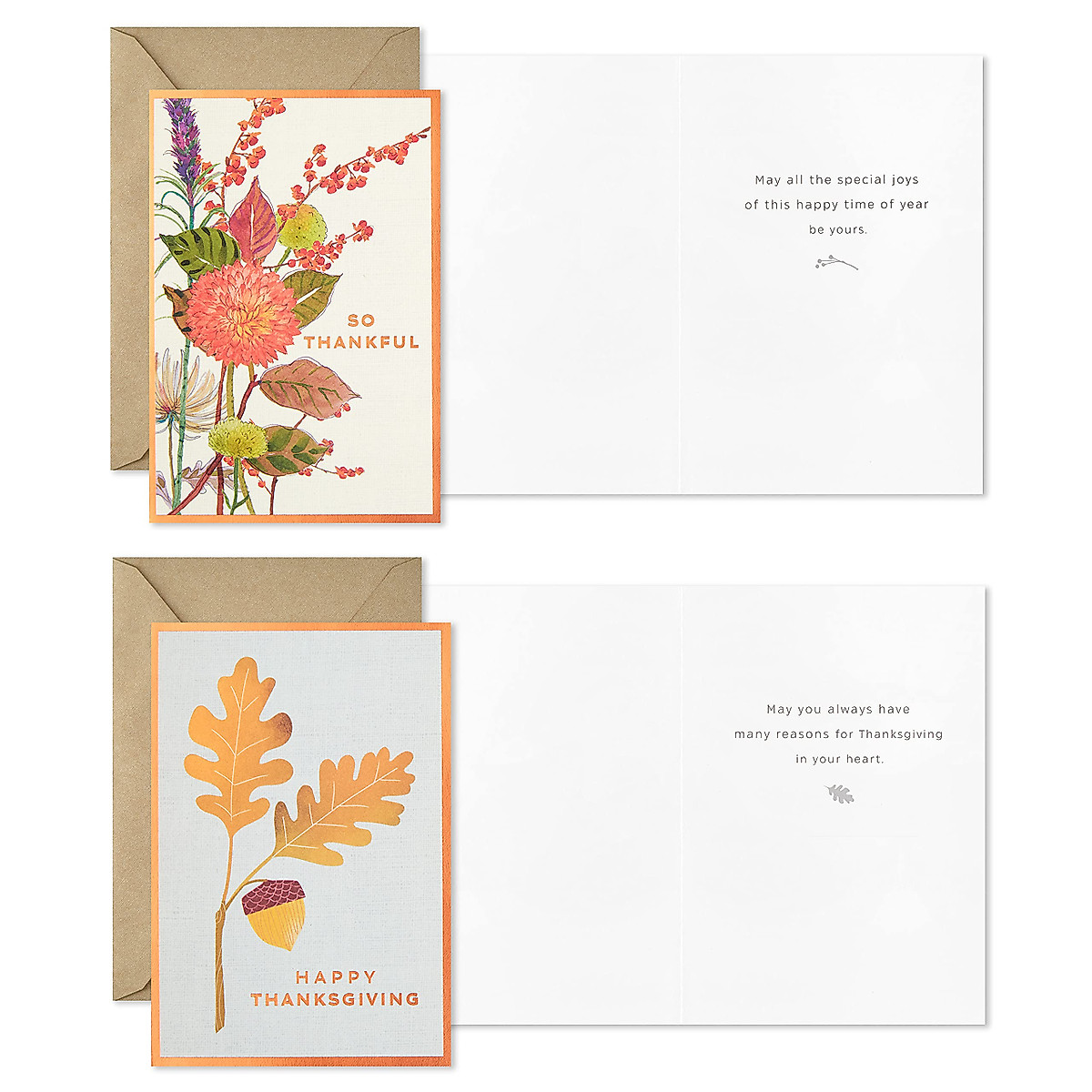 Hallmark Thanksgiving Cards Assortment, Thankful (36 Assorted Cards with Envelopes)