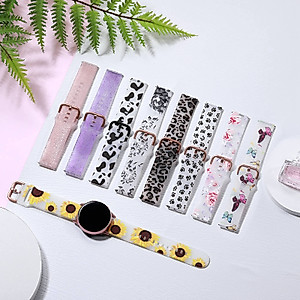 GEAK Floral Compatible with Galaxy Watch 7 Band/Galaxy Watch 6 Band/Galaxy Watc 5 Pro/Watch 6 4 Classic 47mm 43mm 42mm 46mm, 20mm Watch Bands Silicone Replacement for Active 2 Bands Women Men Cat Paw