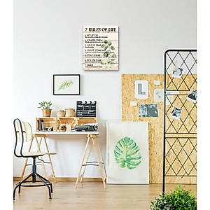 Creoate Motivational Quotes Wall Art- Plant Print 7 Rules of Life Inspirational Motto Canvas Print Home Office Wall Décor